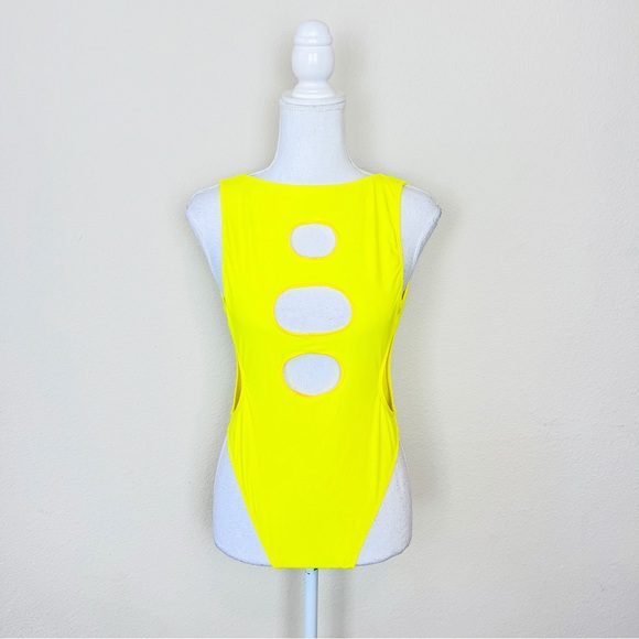 iHeartRaves | Tops | Rave With Mi Gente Neon Yellow Trinity Cut Out ...